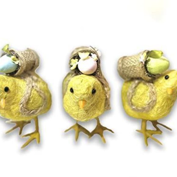 Other | Set Of 3 Sisal Easter Chicks Decorations By Valerie Parr Hill ...